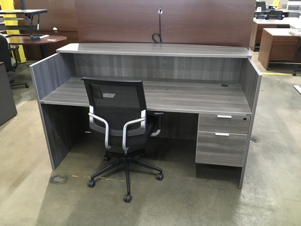 30x71 Gray Euroline Reception Desk Single Ped | LW Office Furniture in ...