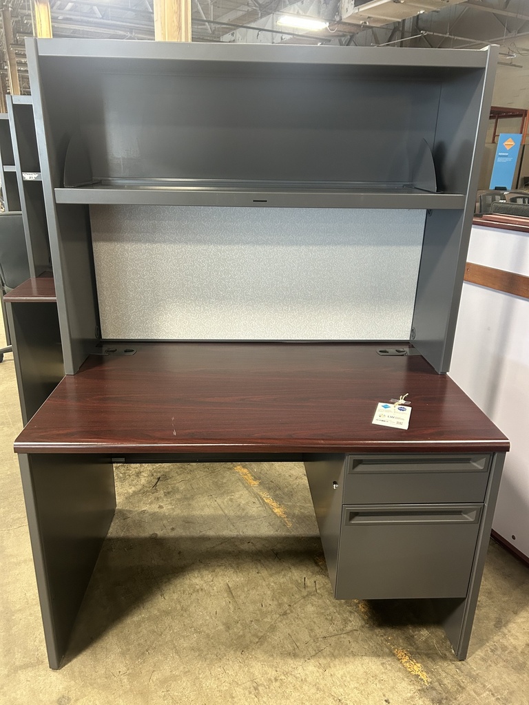 Hon 48"x 30" Single Ped Desk w/Hutch | LW Office Furniture in ...